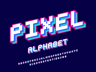 Lowercase Pixel Alphabet Vector Images (over 110)