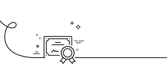 Certificate line icon certified document sign Vector Image