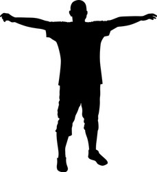 Male Standing With Arms Out