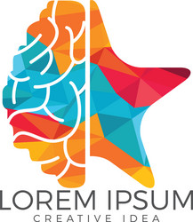 Mind star logo design brain star icon Royalty Free Vector