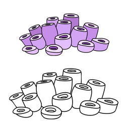 Big sponge object color variation for coloring Vector Image