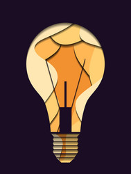 Paper bulb Royalty Free Vector Image - VectorStock