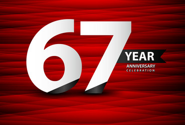 67 year anniversary celebration logo Royalty Free Vector