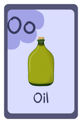 Colorful abc education flash card letter o Vector Image