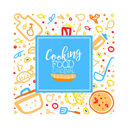 Cooking time banner culinary school Royalty Free Vector
