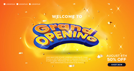 Grand opening shop template Royalty Free Vector Image