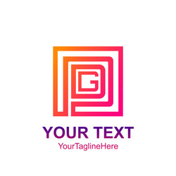 Initial letter pdg logo template colorful square Vector Image