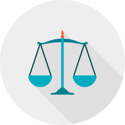 Colorful law scale symbol arbitrator Royalty Free Vector