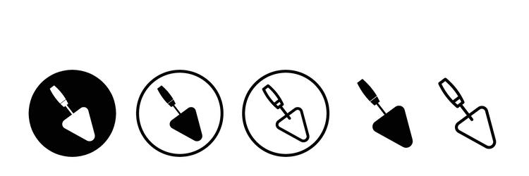 Trowel icon set bricklayer cement mason symbol Vector Image