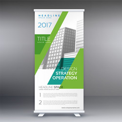 Roll up banner vertical design template Royalty Free Vector