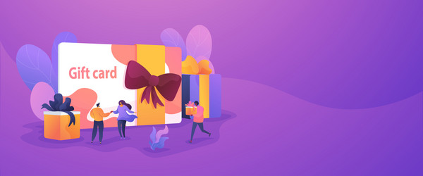 Gift card landing page template Royalty Free Vector Image