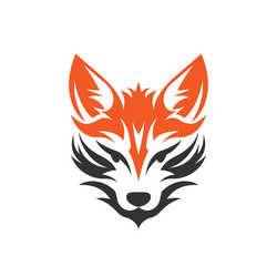A minimalistic abstract fox head logo in simple Vector Image