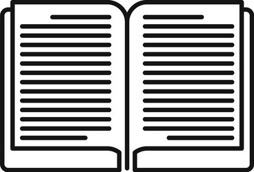 Open book icon outline style Royalty Free Vector Image