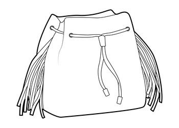 Bag bucket silhouette with rope closure Royalty Free Vector