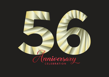 56 year anniversary celebration logotype Vector Image