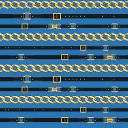 Seamless pattern with belts and chains Royalty Free Vector
