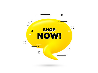 Shop now symbol special offer sign 3d speech Vector Image