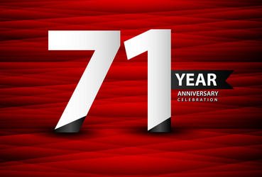 71 year anniversary celebration logo Royalty Free Vector