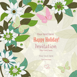 A horizontal invitation card with borders Vector Image