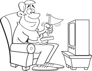 Cartoon angry man looking at his watch Royalty Free Vector