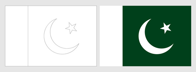 Rounded rectangle flag of pakistan Royalty Free Vector Image