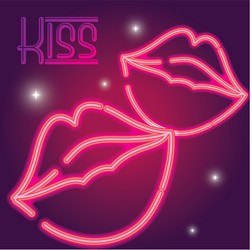 Kiss neon sign Royalty Free Vector Image - VectorStock