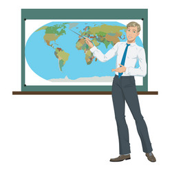Geography teacher and education school concept Vector Image