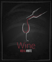 Wine menu design chalkboard background Royalty Free Vector