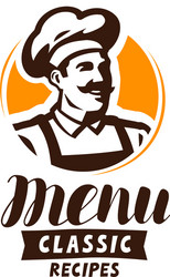 Menu cover sign logo design Royalty Free Vector Image