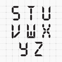 Digital numbers set number font text Royalty Free Vector