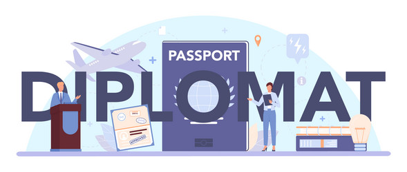 Diplomat profession idea of international Vector Image