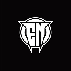 Em initial logo linked circle monogram Royalty Free Vector