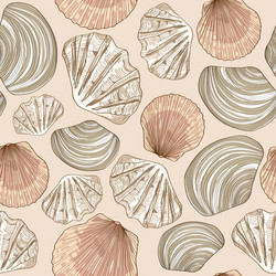 Colorful sea shells seamless pattern Royalty Free Vector