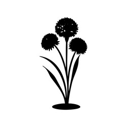 Allium icon hand draw black colour plants logo Vector Image