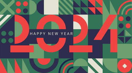 Modern line banner for 2024 Royalty Free Vector Image