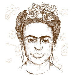 Hand drawn portrait salvador dali Royalty Free Vector Image