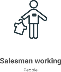 Salesman outline icon thin line black Royalty Free Vector