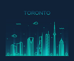Toronto skyline canada big city buildings Vector Image