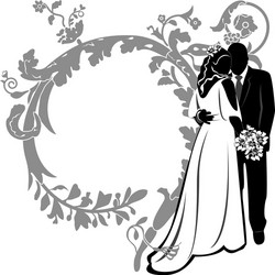 Invitation with wedding pair Royalty Free Vector Image