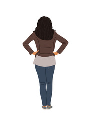 Modern business women standing back view Vector Image