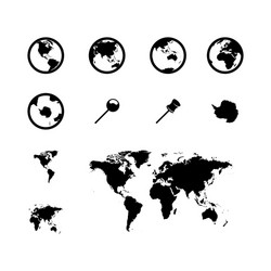 Map location icons collection symbol for apps Vector Image