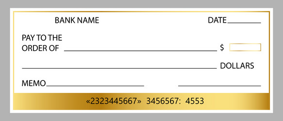 Personal blank check Royalty Free Vector Image