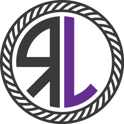 Initial letter rl circle shape monogram black Vector Image