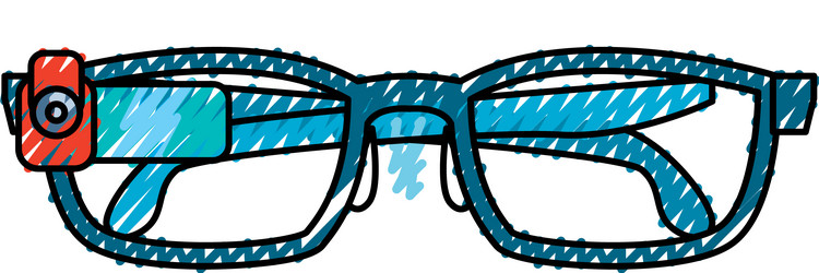 Smart glasses technology draw Royalty Free Vector Image