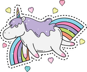 Cute unicorn kawaii character Royalty Free Vector Image