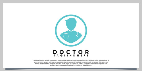 Doctor logo design with modern concept Royalty Free Vector