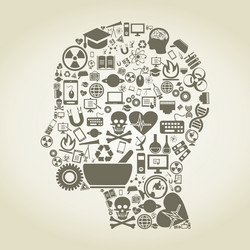 Science head Royalty Free Vector Image - VectorStock