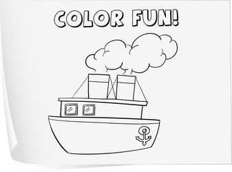 Narrow boat coloring page for kids Royalty Free Vector Image