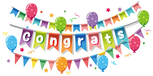 Congratulations text graphics for celebrating Vector Image