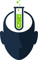 Head science lab logo icon design Royalty Free Vector Image